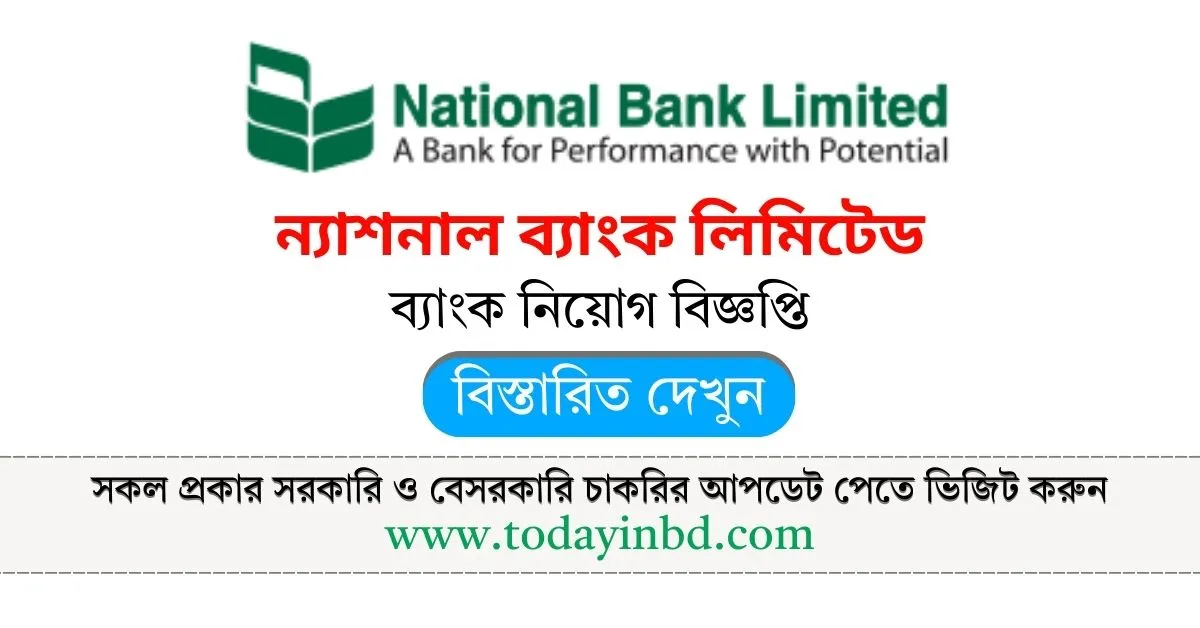 National Bank Limited Job Circular 2025।ন্যাশনাল ব্যাংক।